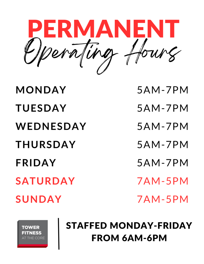Tower Fitness at the CORE – Tenant only fitness centre