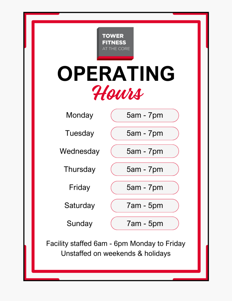 Tower Fitness at the CORE – Tenant only fitness centre