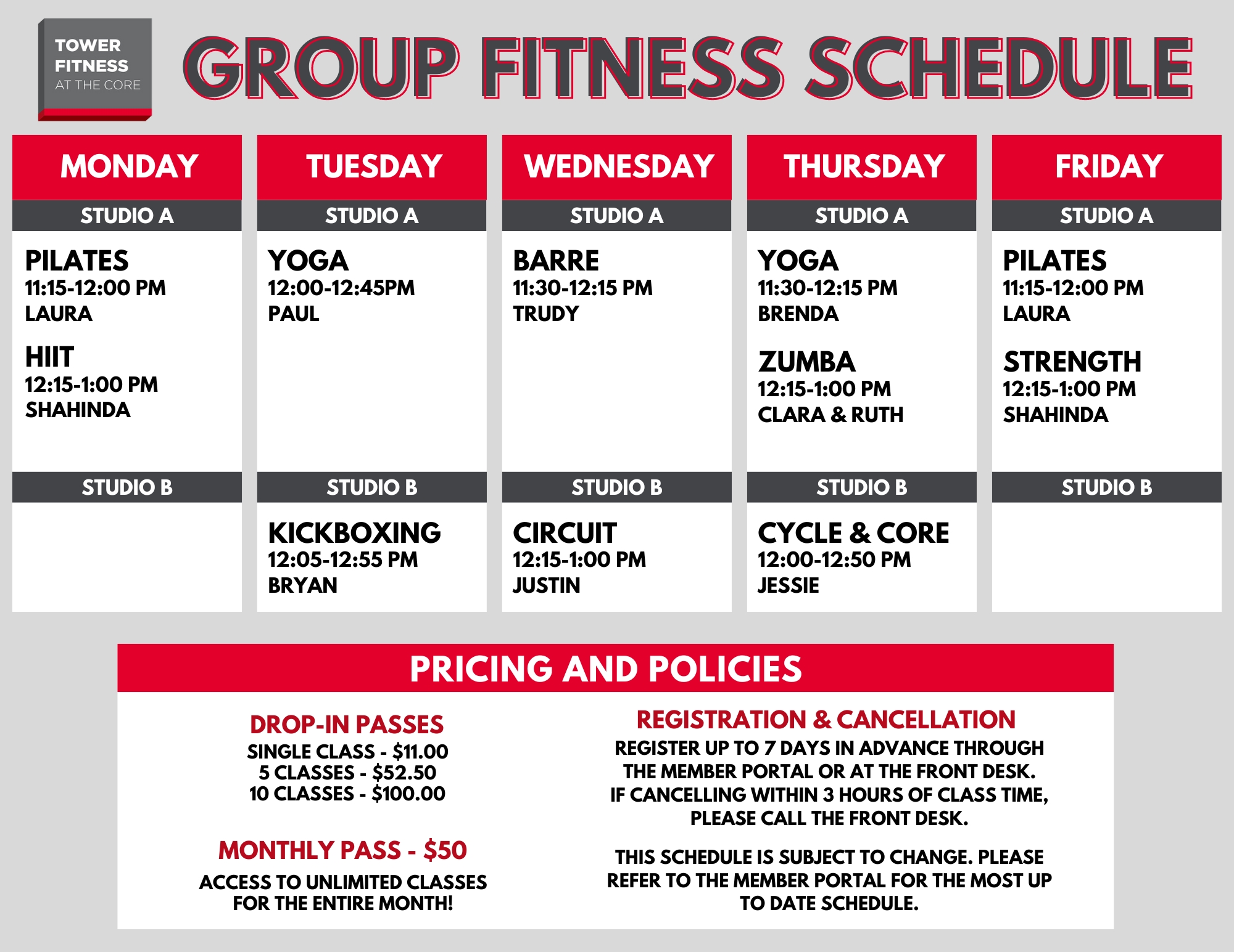 Tower Fitness at the CORE – Tenant only fitness centre